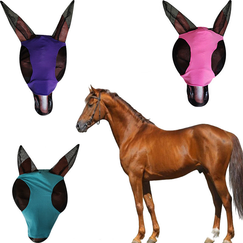 Wholesale Elastic Horse Face Mask for Mosquito and Insect Protection ...