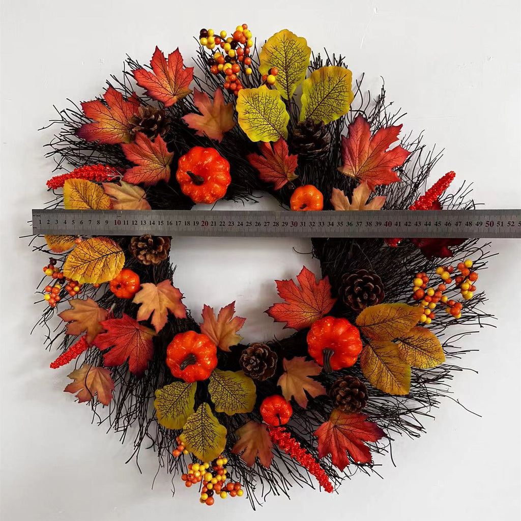 Wholesale Autumn Harvest Wreath Handcrafted with Maple Leaves and Pine ...
