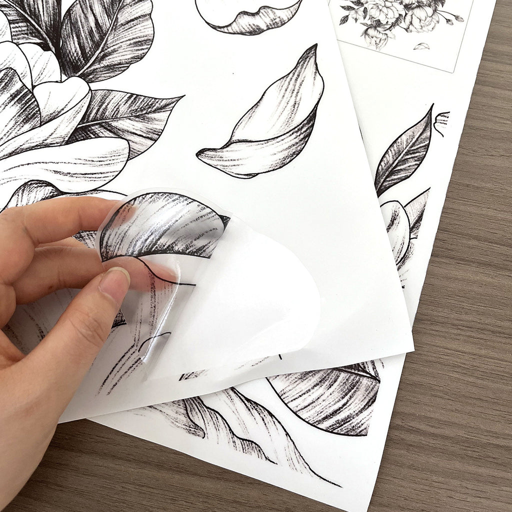 Wholesale One Meter Wall Sticker PVC Botanical Floral Sketch Background ...