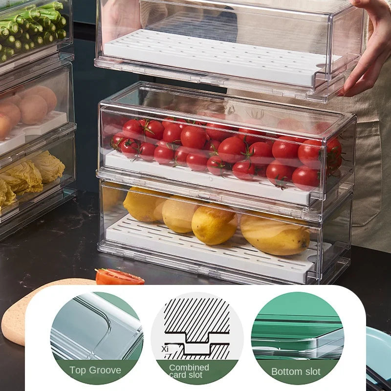 Wholesale Transparent Drawer-Style Storage Box for Fruits, Vegetables ...